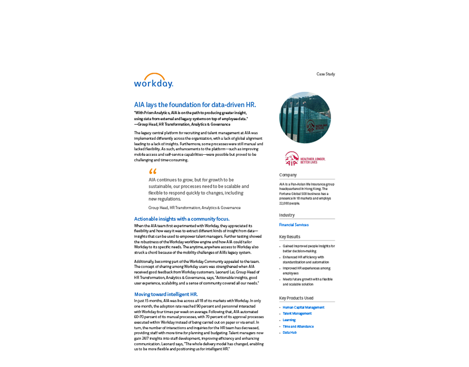 How Workday US Revolutionized AIA’s HR System | Workday US