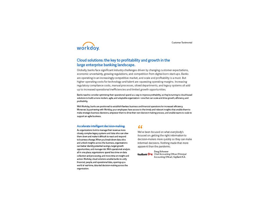 Improving Profitability and Efficiency for LE Banks | Workday