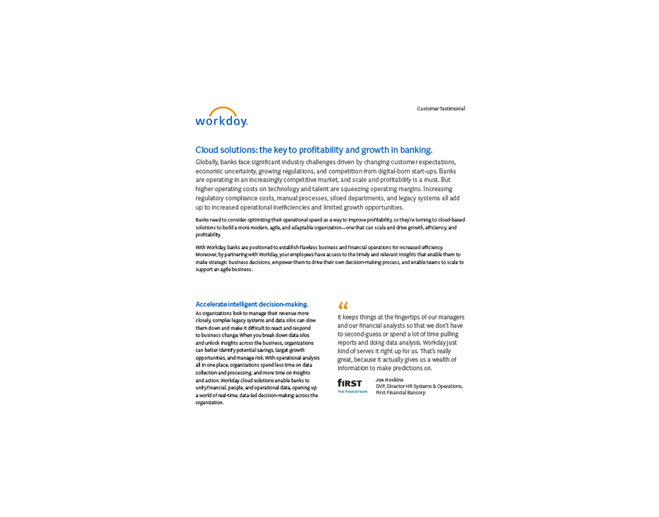 The Key to Profitability and Growth in Banking | Workday
