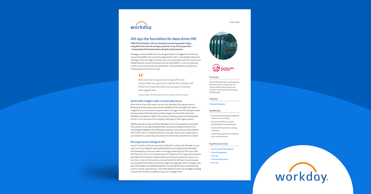 How Workday US Revolutionized AIA’s HR System | Workday US