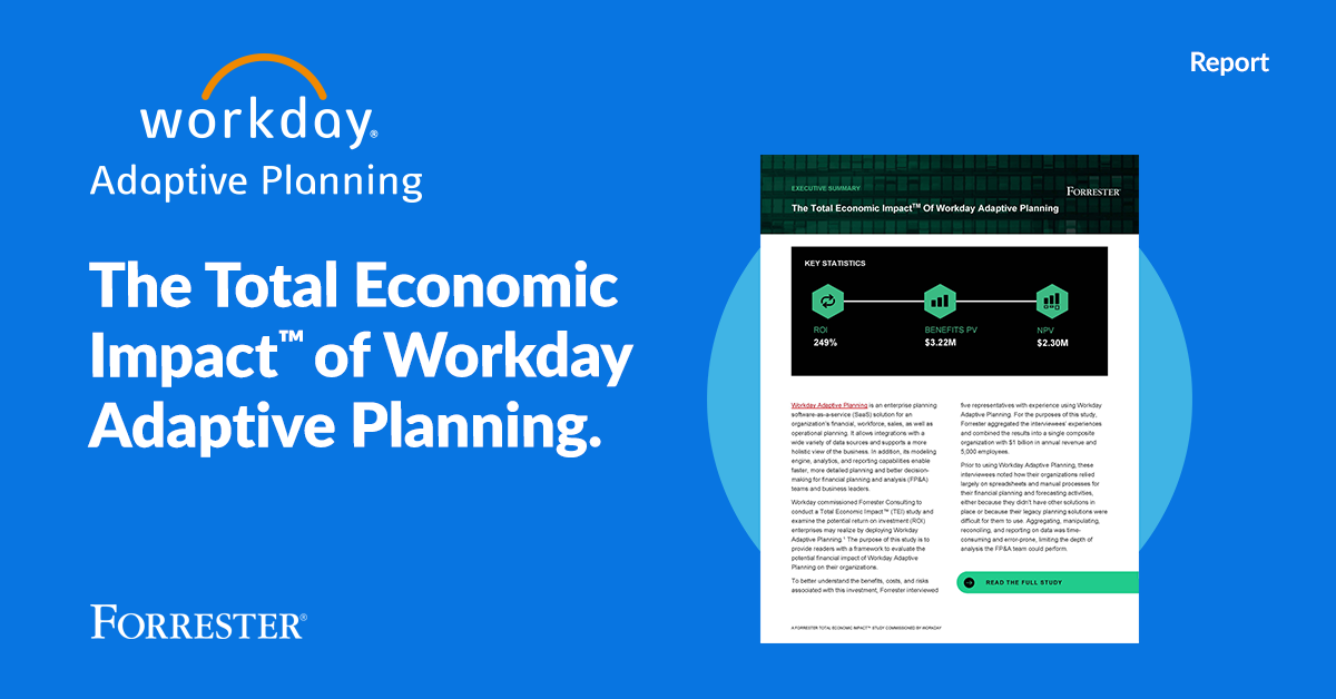 The Total Economic Impact™ of Workday US Adaptive Planning | Workday US
