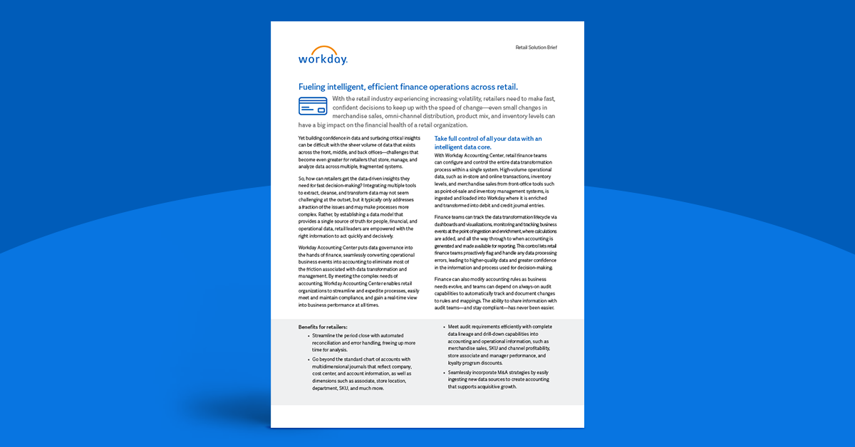 Faster Financial Insights in Retail | Workday US