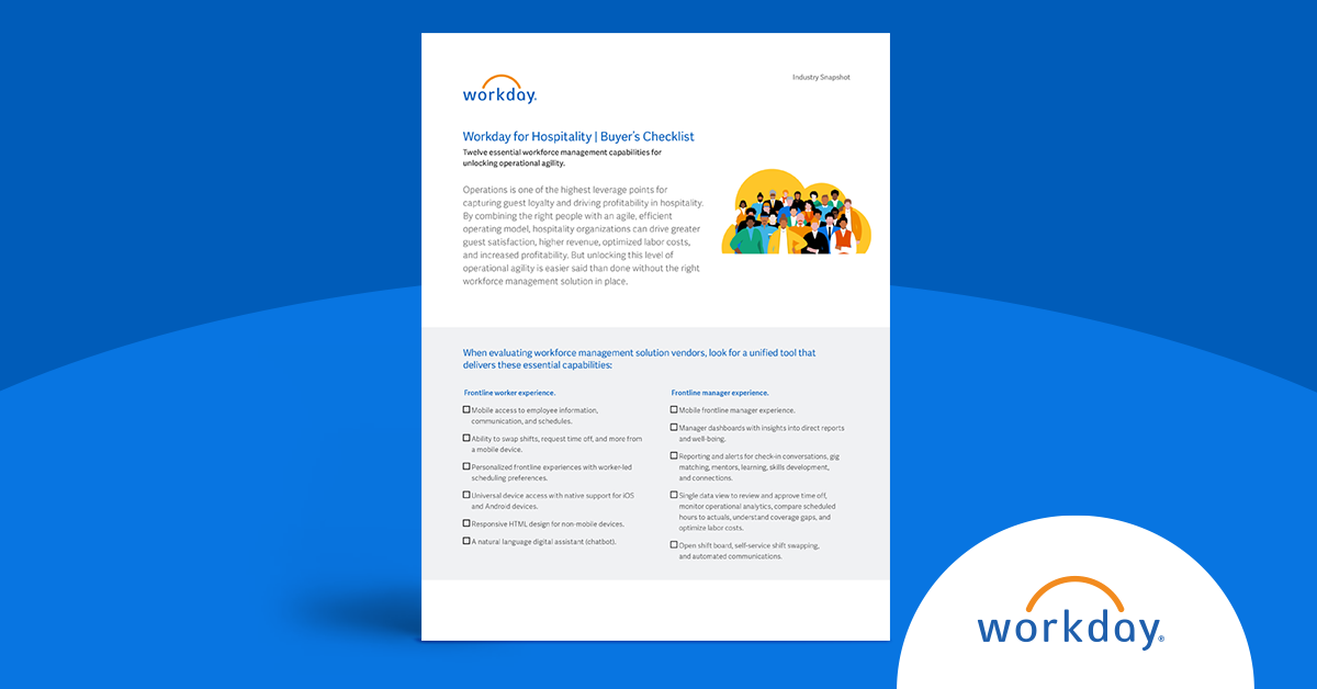 Hospitality Workforce Management Buyer’s Checklist | Workday US