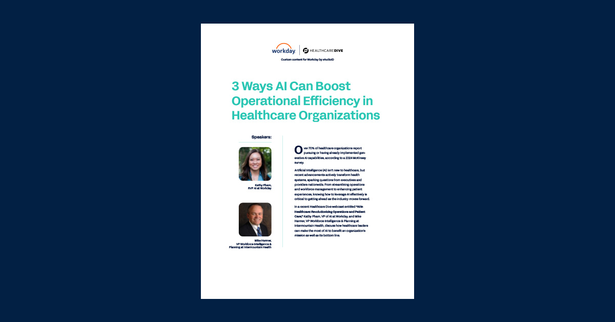 3 Ways AI Can Boost Operational Efficiency in Healthcare | Workday