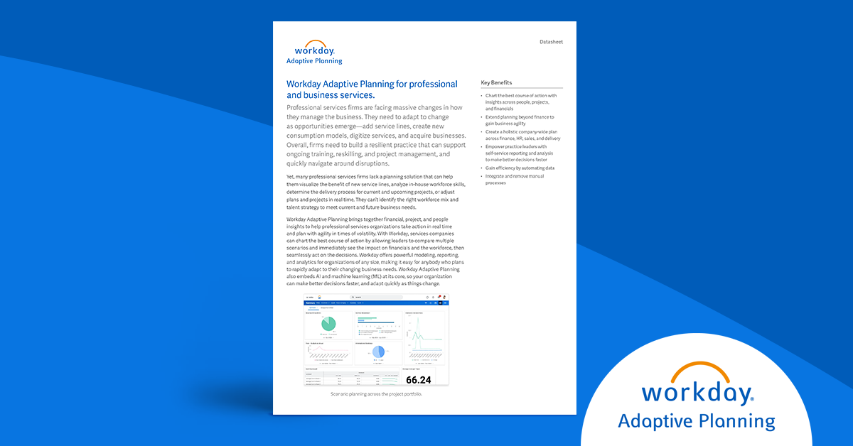 Workday Adaptive Planning for Professional and Business Services | Workday