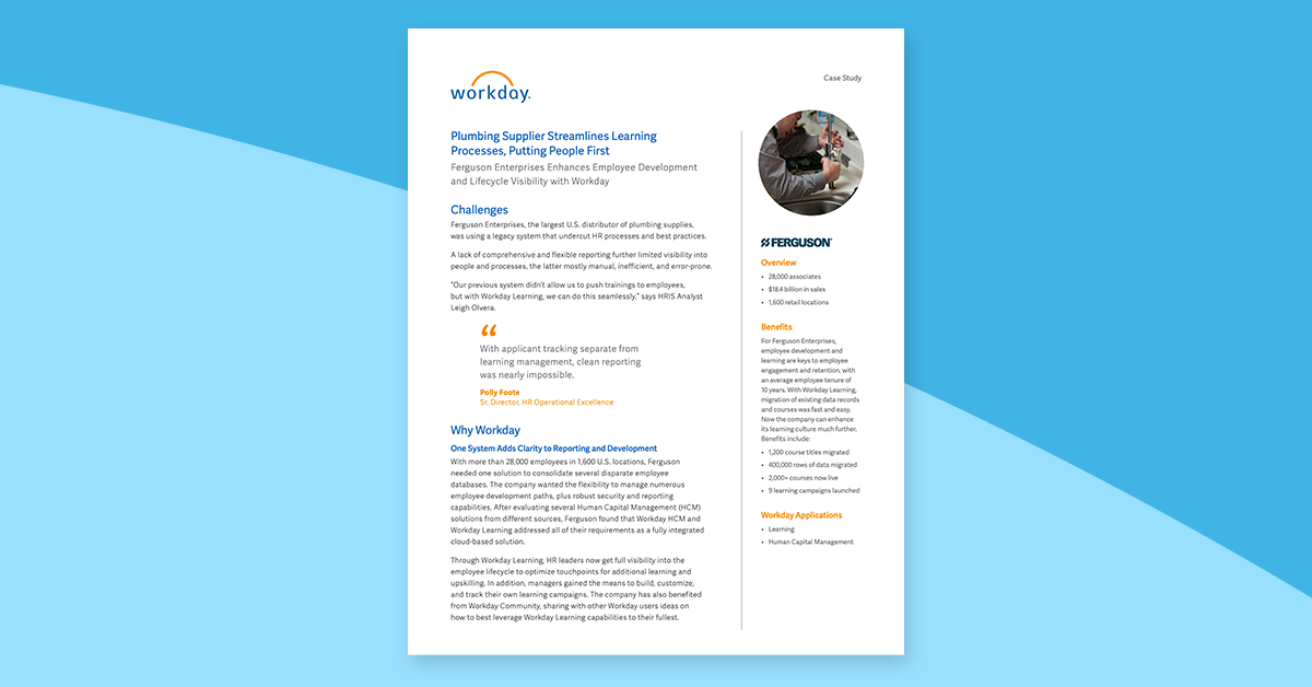 Workday US Learning Helps Ferguson Streamline Learning Processes ...