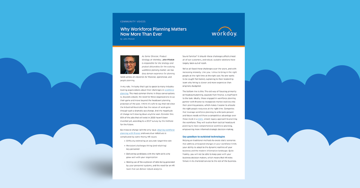 Workforce Planning | Syncing HR with Finance | Workday US