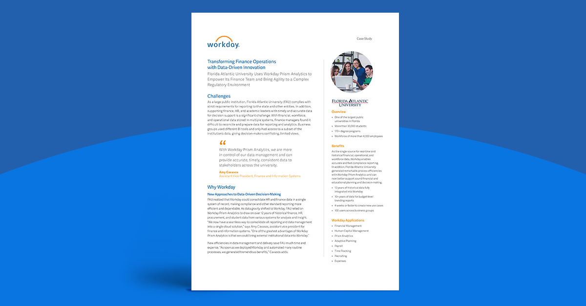 Prism Analytics Transforms Finance Operations | Workday US