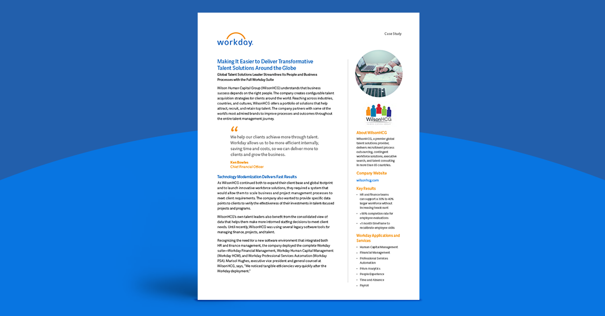 WilsonHCG Case Study | Workday US