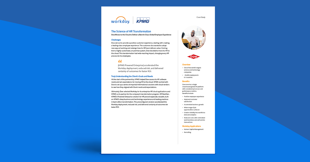 Workday US and KPMG Partner to Deliver New HR System | Workday US