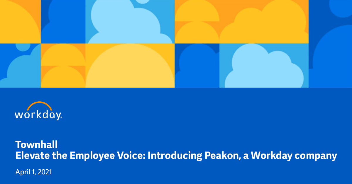 Elevate the Employee Voice: Introducing Peakon, a Workday US Company ...