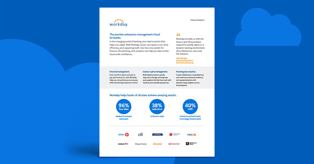 Enterprise Management Cloud for Banks | Workday US