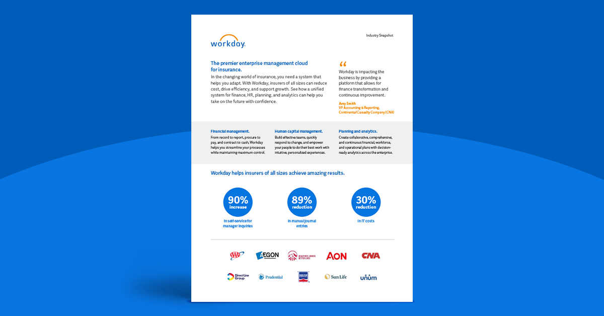 Enterprise Management Cloud for Insurance Industry | Workday US