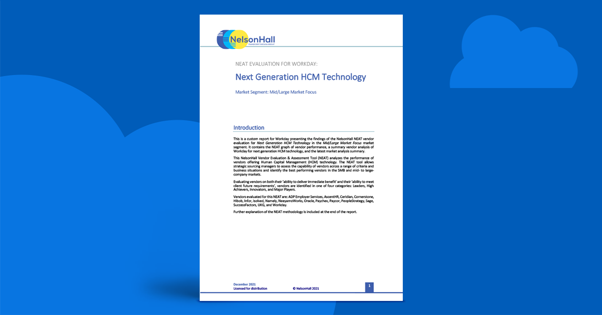 Next Generation HCM Technology: NEAT Report | Workday US