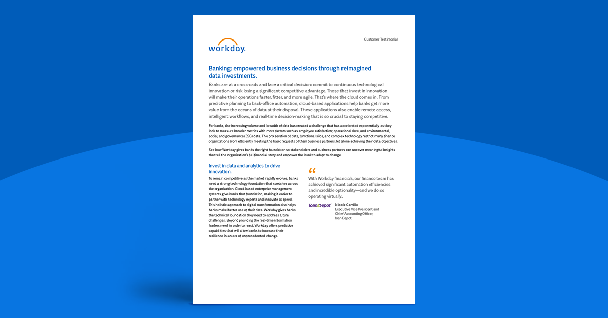 Banking: Data-Empowered Decisions | Workday US