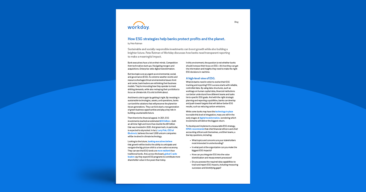 Banking ESG Strategies | Workday US