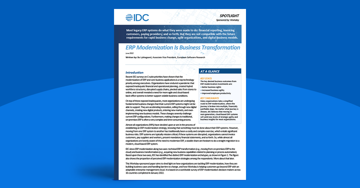 ERP Modernization Journey | Workday Aus & NZ ERP Modernization Journey | Workday Aus & NZ