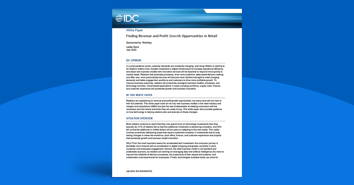 Retail Revenue and Profit Growth Report | Workday US Retail Revenue and Profit Growth Report | Workday US