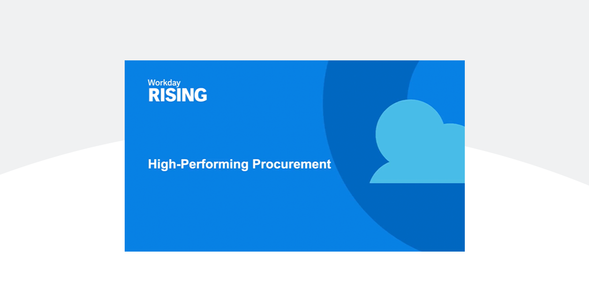 Workday US on Workday US: High-Performing Procurement | Workday US