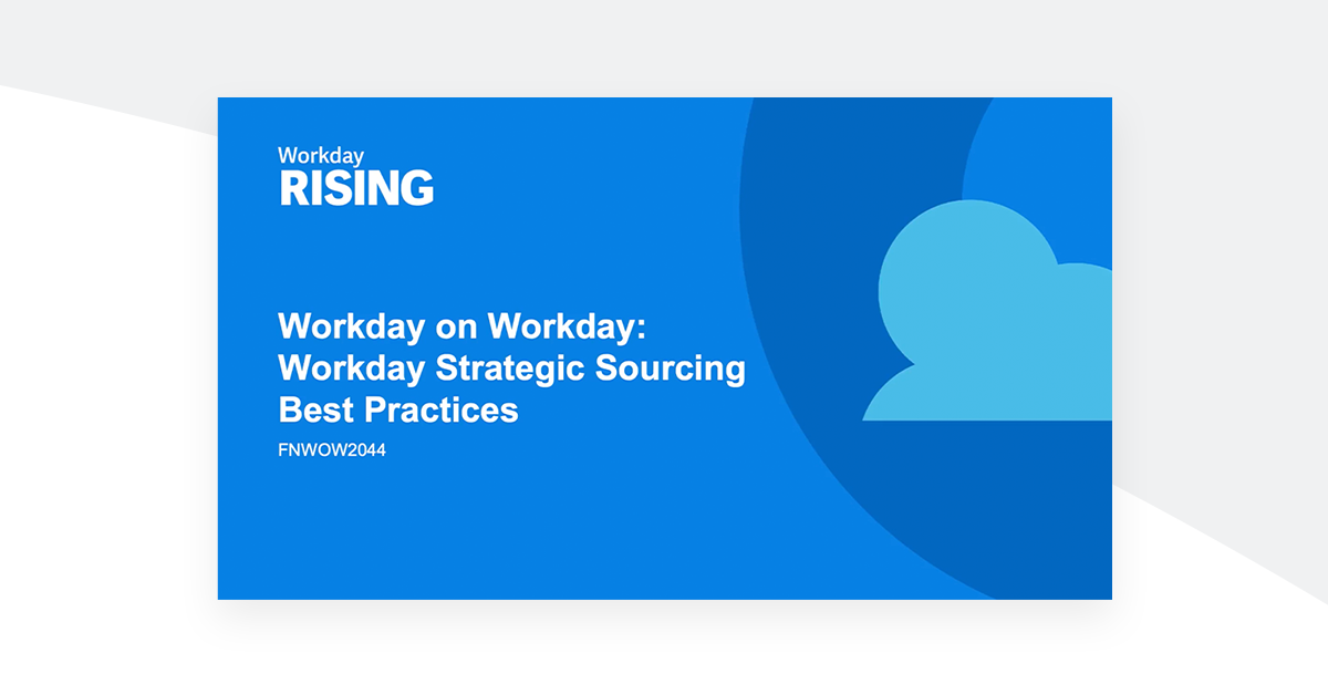 Workday US Strategic Sourcing Best Practices | Workday US