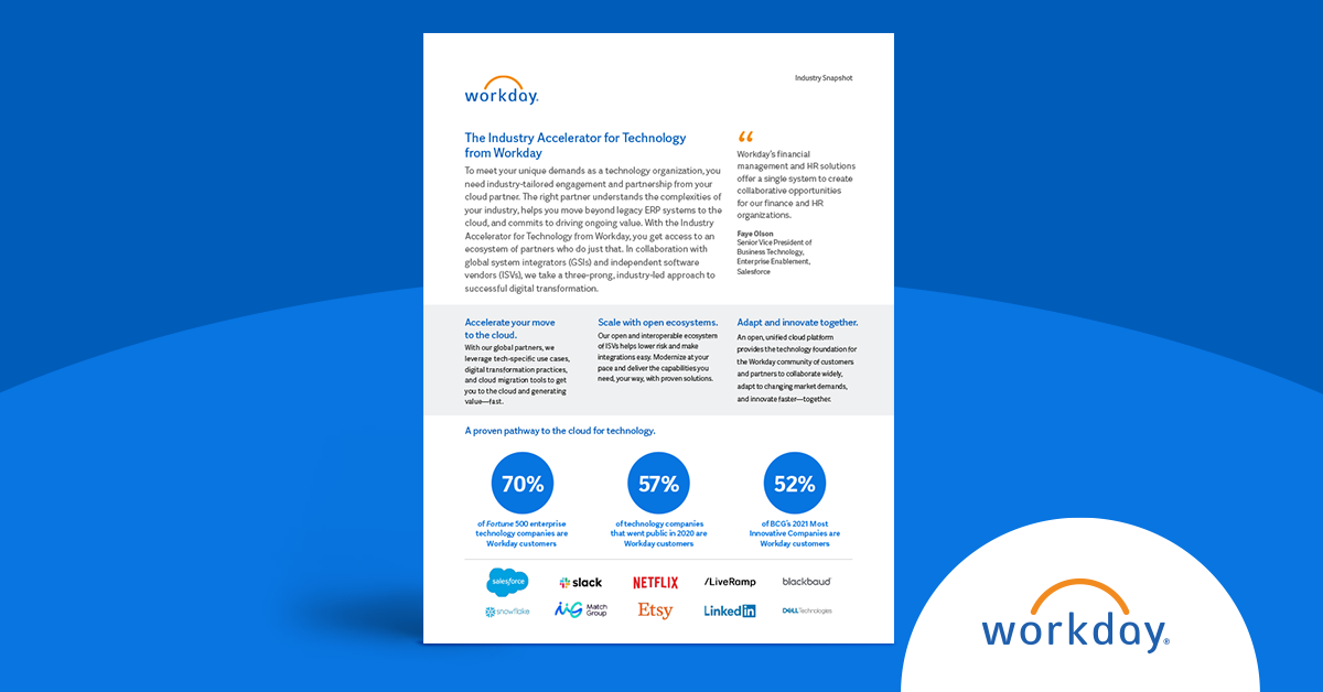 Industry Accelerator for Technology | Workday US
