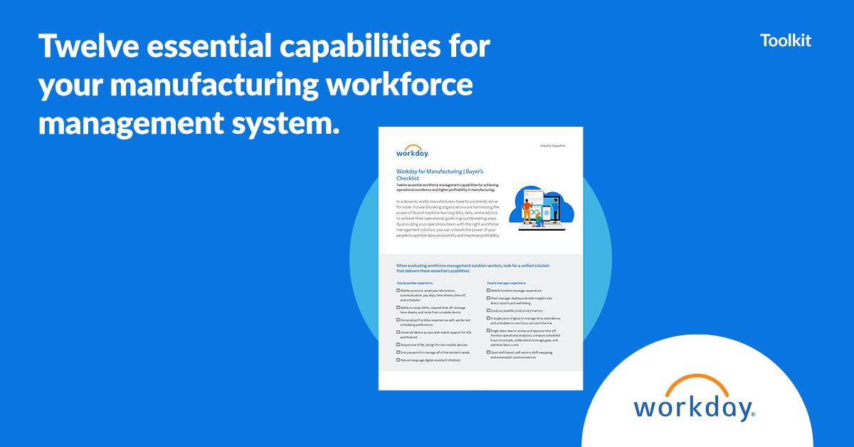 Manufacturing Workforce Management Buyer’s Toolkit | Workday US