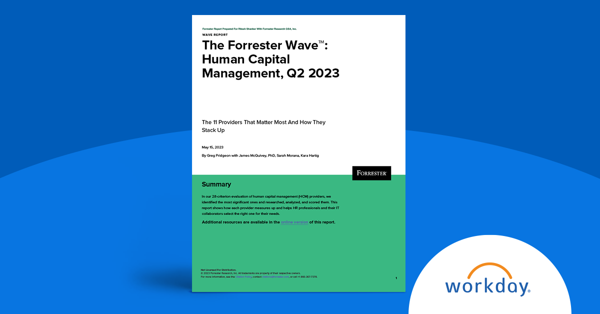 The Forrester Wave™: Human Capital Management, Q2 2023 | Workday MX