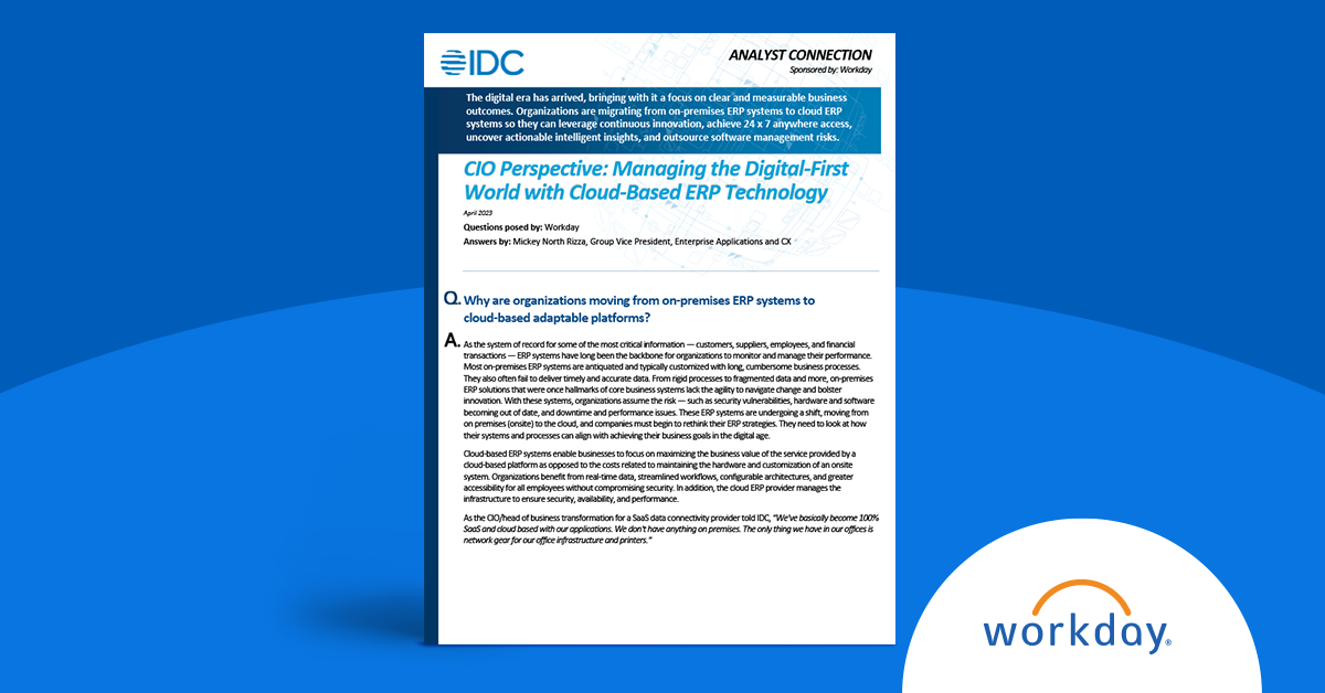 IDC Report: How Cloud-Based ERP Is Fostering Innovation | Workday UK