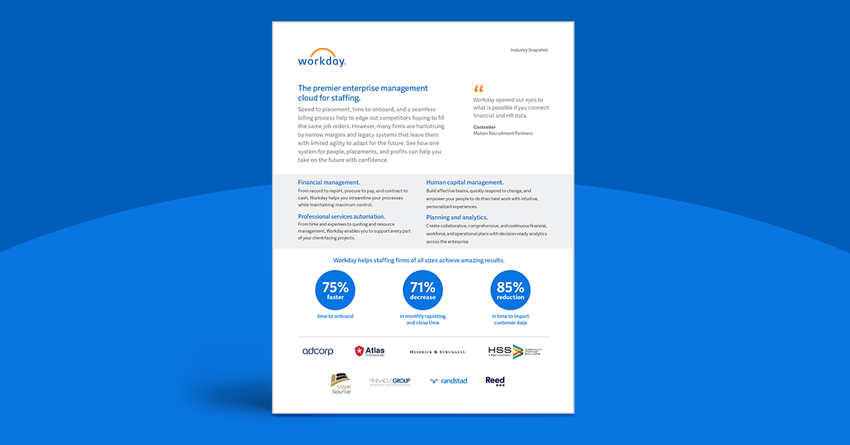 Workday For Staffing Agencies Workday