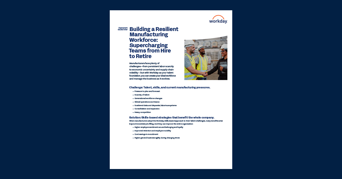 Building a Resilient Manufacturing Workforce | Workday