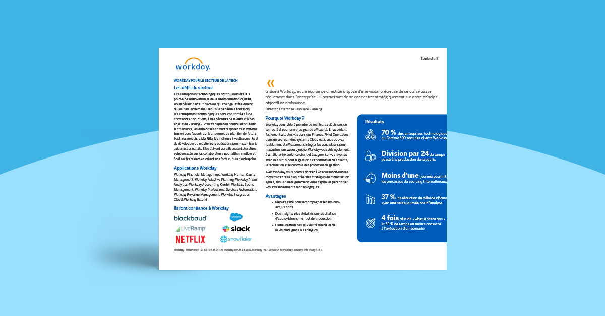 Comment Workday aide les leaders du secteur technologique | Workday